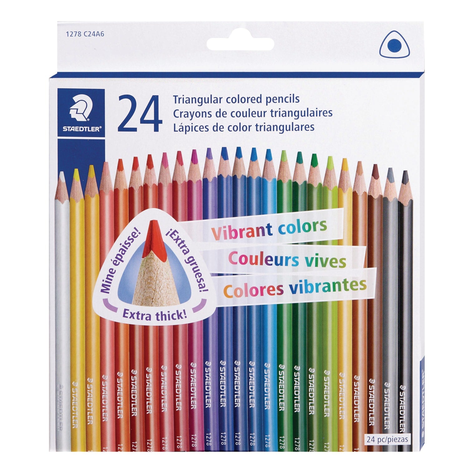 Staedtler 24 Pack Triangular Coloured Pencils – Barratt's Office Pro